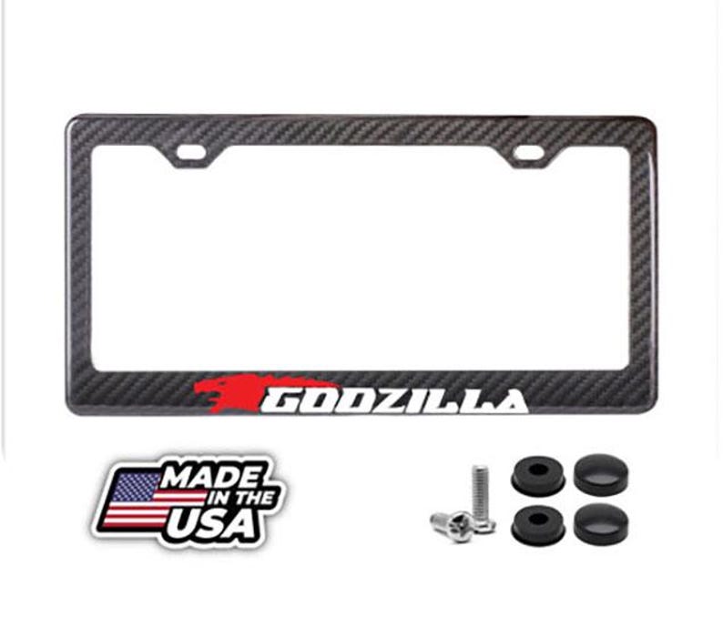 Reflective Godzilla Gtr 100% Carbon Fiber License Plate Frame Premium ...
