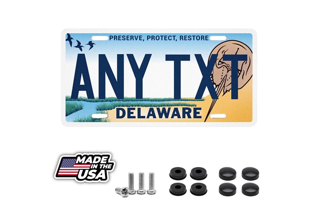 Delaware Personalized License Plate: Custom Text, 12" X 6" - Etsy