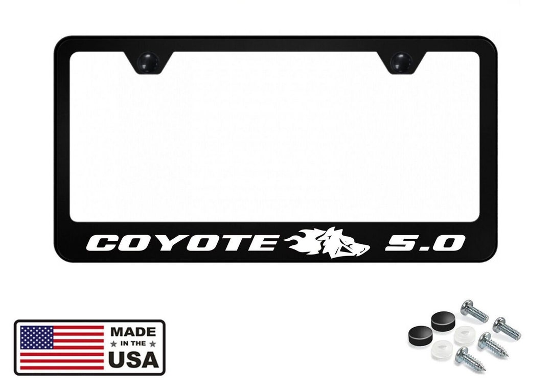 Coyote Gt 5.0 Mustang Premium Stainless Steel License Plate Frame ...