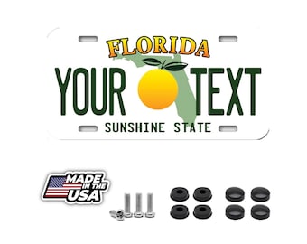 Florida Custom License Plate Custom Car Tag Tea Stained Flag - Etsy