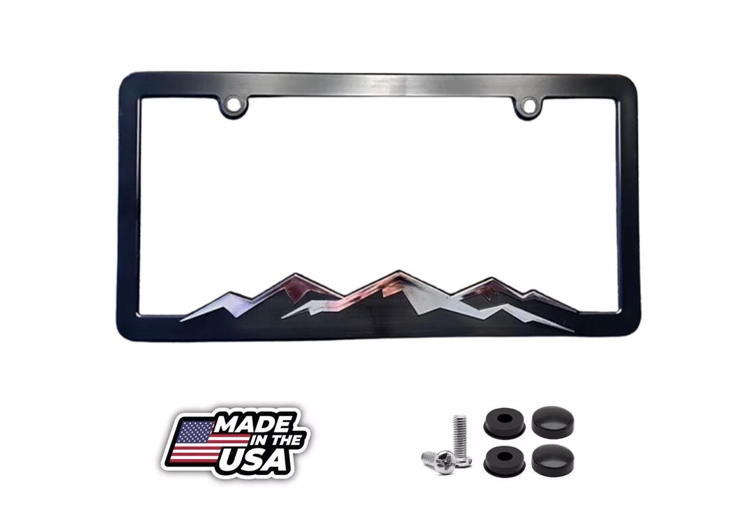 Chrome Mountain Raised Imprint License Plate Frame - Etsy