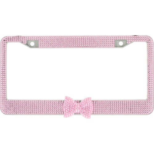 Light Pink Crystal Rhinestone License Plate Frame With Crystal - Etsy