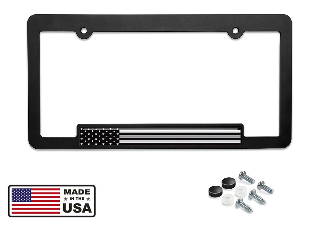 American Flag License Plate Frame Blackout Edition 3D Domed American ...
