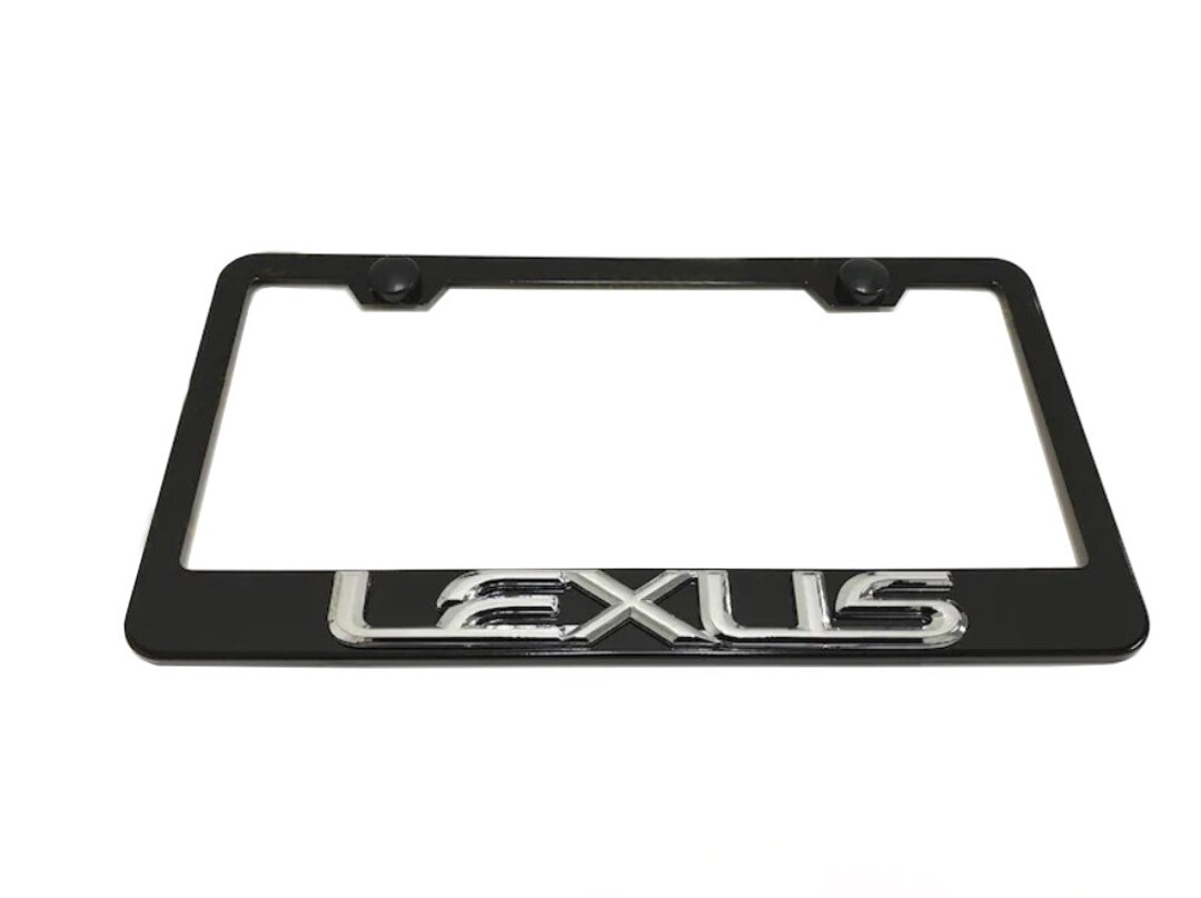 3D LEXUS Emblem Black Powder Coated Metal Steel License Plate Frame ...