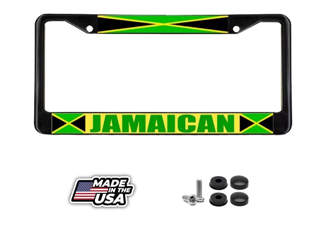 Jamaica Flag Jamaican Country Black Heavy Duty Metal License Plate ...