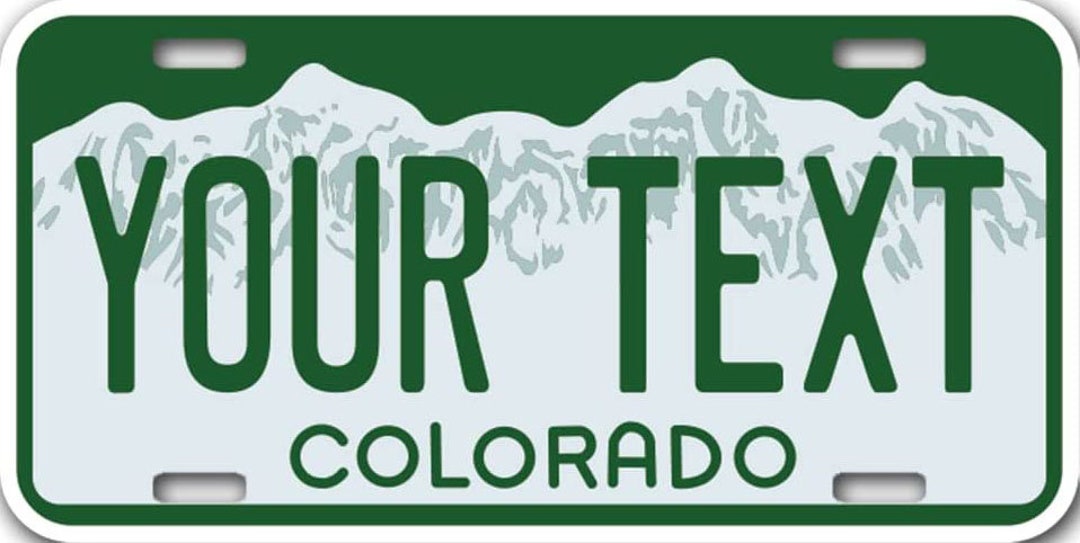 Colorado Personalized Custom License Plate Your Name Any Text Custom 12 ...