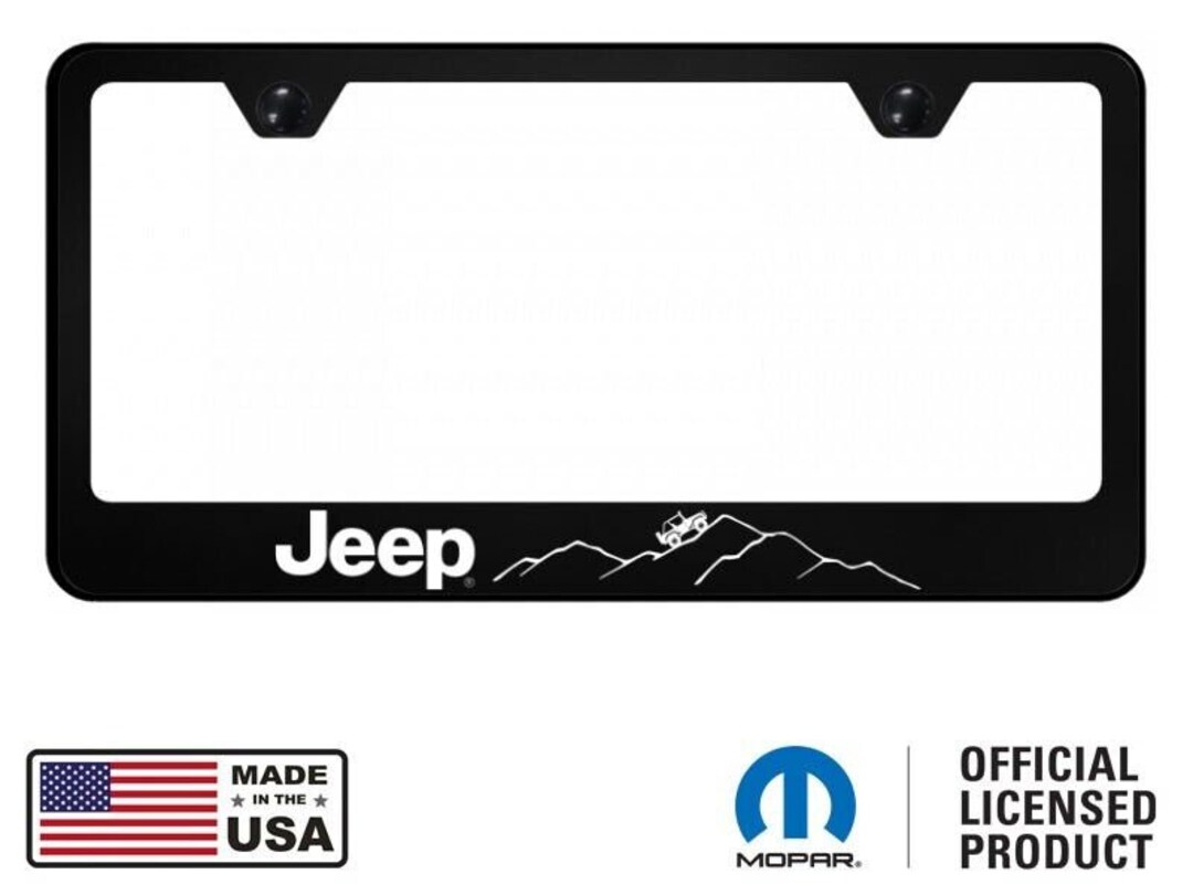 Jeep off Road Mountain Black Unbreakable Polycarbonate License Plate ...