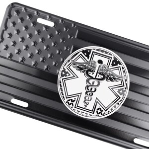First Responder Edition Ems Embossed American Flag License Plate Laser ...