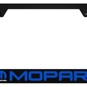 Mopar Emblem Universal Black Unbreakable Polycarbonate License Plate ...