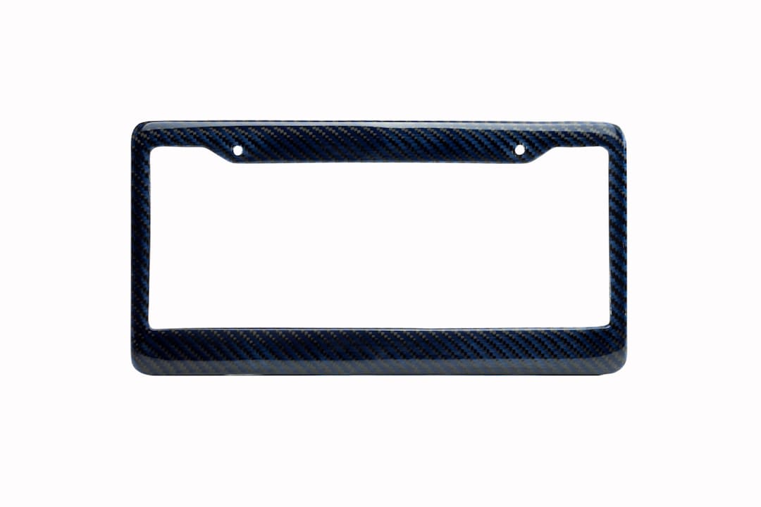 Real 100% Blue Carbon Fiber License Plate Tag Frame Cover Original 3k ...