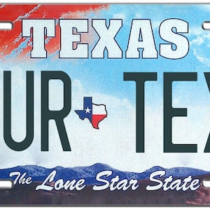 Personalized Custom Texas Vanity License Plate Auto Tag - Etsy