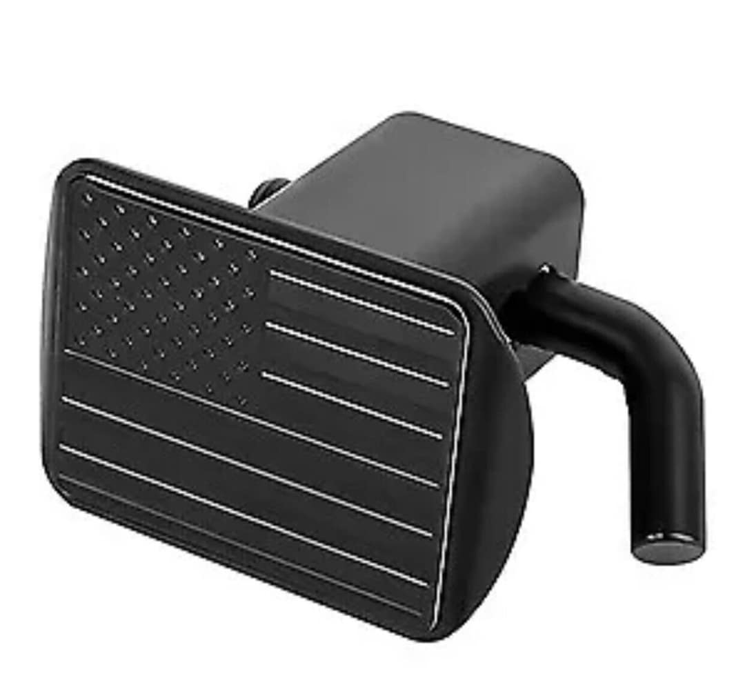 Black Aluminum Tow Trailer Hitch Cover Plug W American Flag Fit 2 Receivers Us Etsy