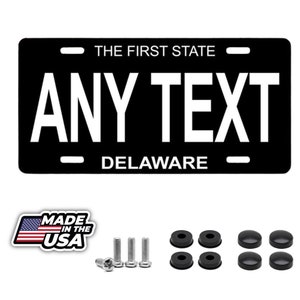 Delaware the First State Black Personalized Custom License Plate Your ...