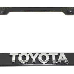 3D Toyota Emblem Black Powder Coated Metal Steel License Plate Frame ...