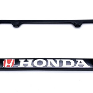 Honda Red Logo Black Unbreakable Polycarbonate License Plate Frame ...