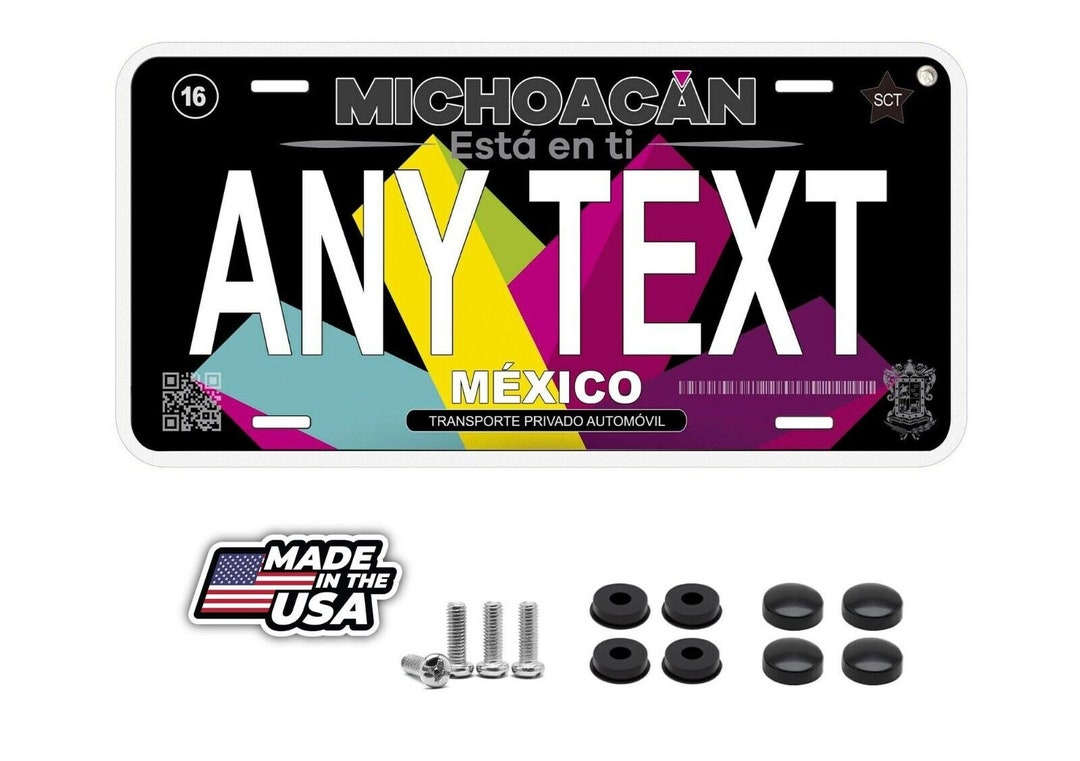 Black Michoacan Mexico Personalized Novelty Car License Plates Any Text ...