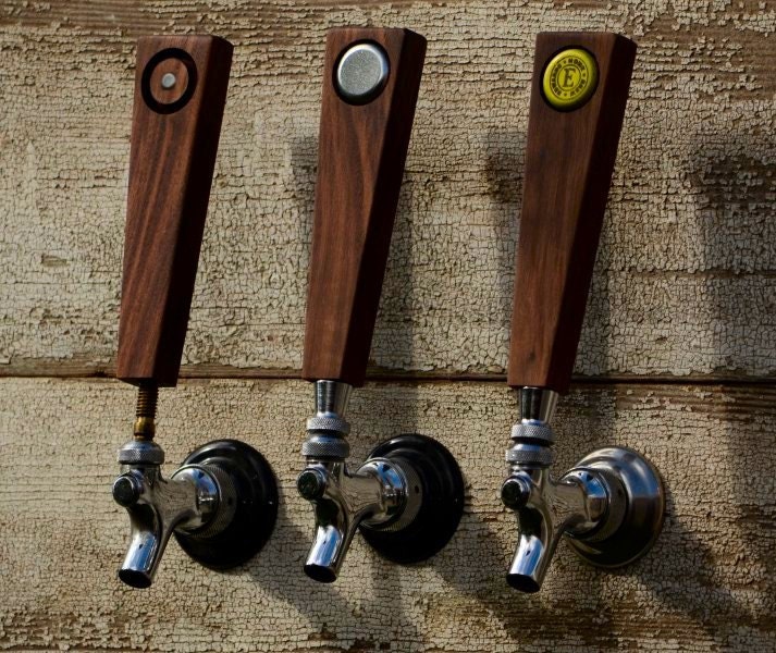 CAPHANDLES! - Beer Tap Handle of Solid Walnut- Personalize With YOUR ...