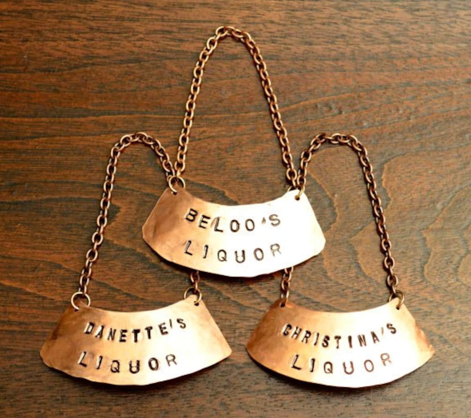 Personalized Copper Liquor Bottle/decanter Tag Distinctive - Etsy