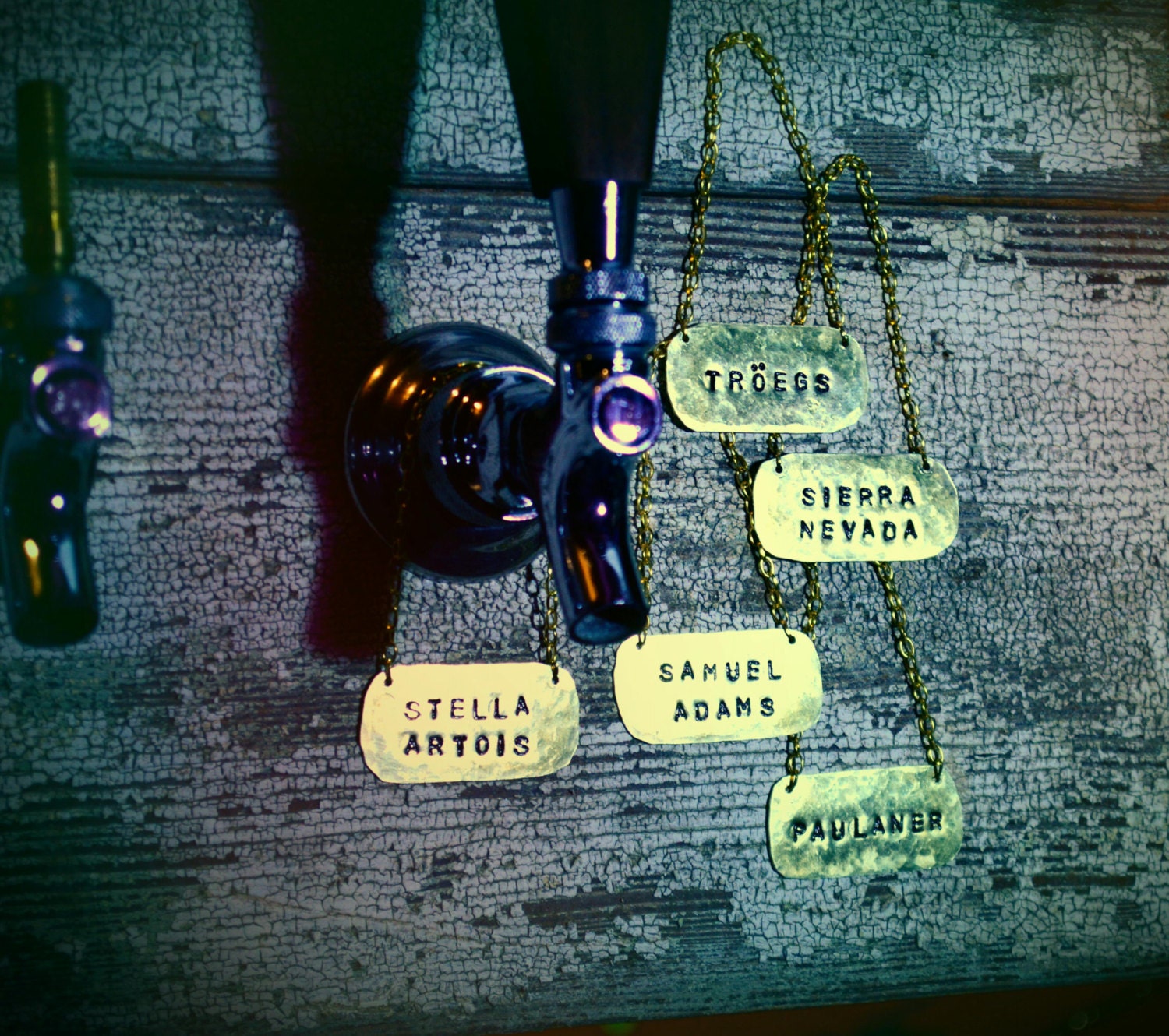 Custom Oval Brass Beer Tap Handle ID Tags Great Guy's | Etsy