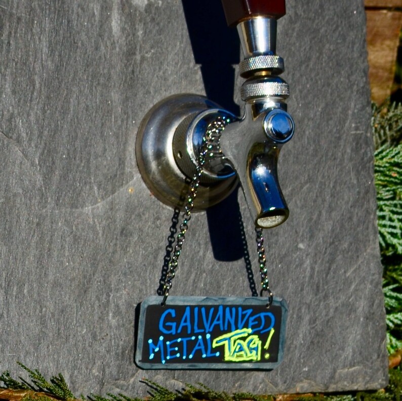 Galvanized Gray Metal Chalkboard ID Beer and Beverage Tag - Etsy