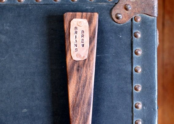 Personalized Beer Tap Handle of Walnut With a Handmade Copper - Etsy