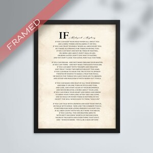 Rudyard Kipling Poem Framed If Poem Print on Vintage - Etsy UK