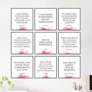Nine Printable Wall Art Witty Wisdom Funny Quotes Set - Literary ...