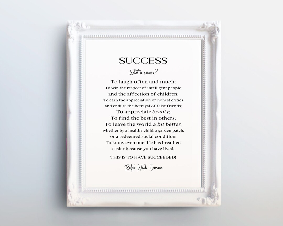 Success Poem by Ralph Waldo Emerson Printable Quote -INSTANT DOWNLOAD ...