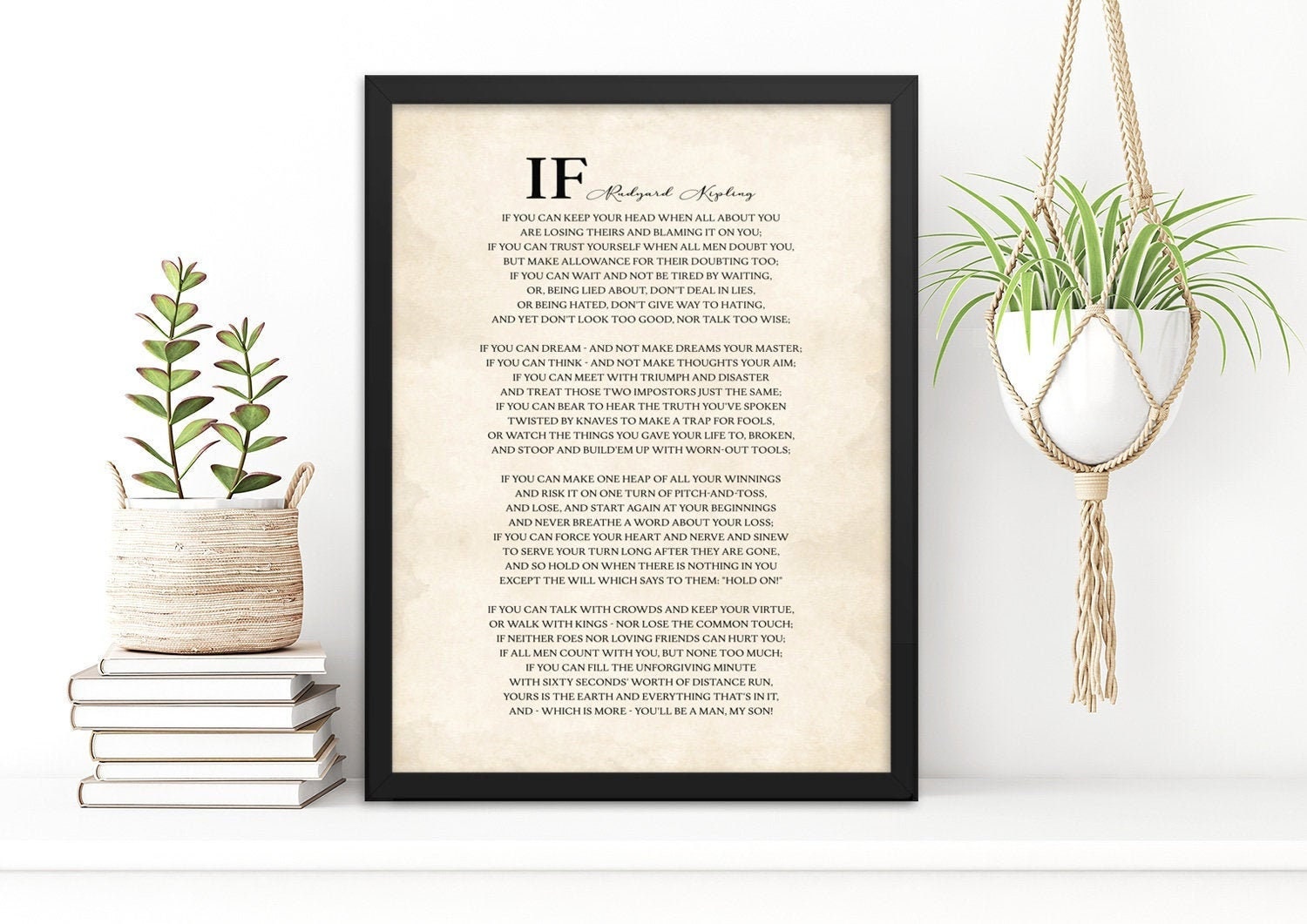 Rudyard Kipling Poem - Framed If Poem Print on Vintage Parchment ...