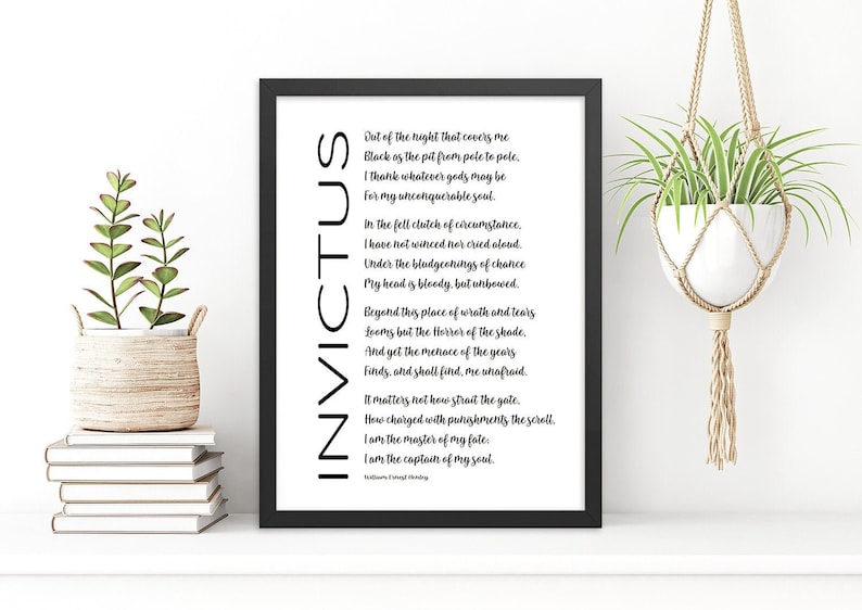 Invictus Framed Poem by William Ernest Henley - Etsy Polska
