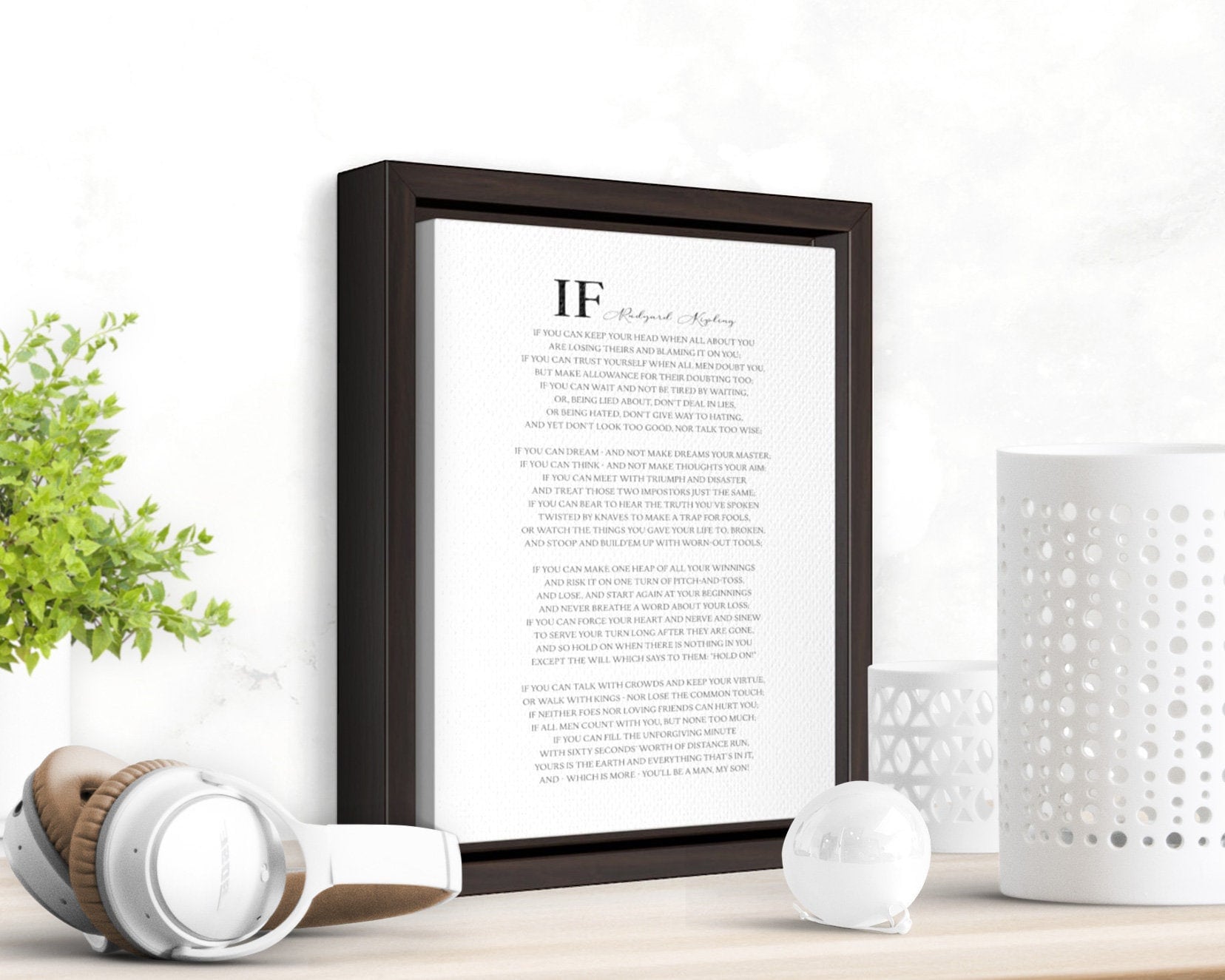 If Poem on Framed Canvas Quote Print by Rudyard Kipling Gift - Etsy Polska