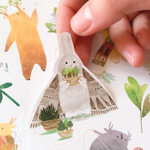 Little Forest Stickers Sheet Cute Watercolor Stickers Matte - Etsy