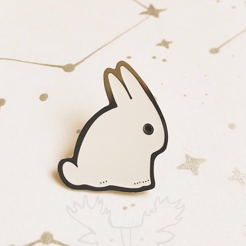 White Bunny Enamel Pin Cute Rabbit Enamel Pin Hare Enamel | Etsy