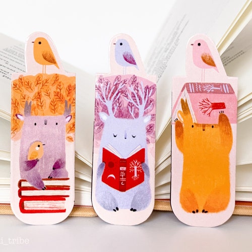Bookmarks Set of 5 Cute Bookmark Cute Stationary Animal - Etsy