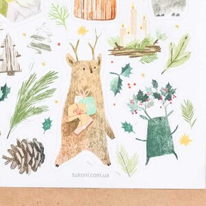 Oak and Holly Tree Spirit Sticker Christmas Sticker Set New Year ...