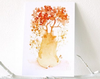 Ash Tree Spirit Postcard Watercolor Postcard Illustration - Etsy
