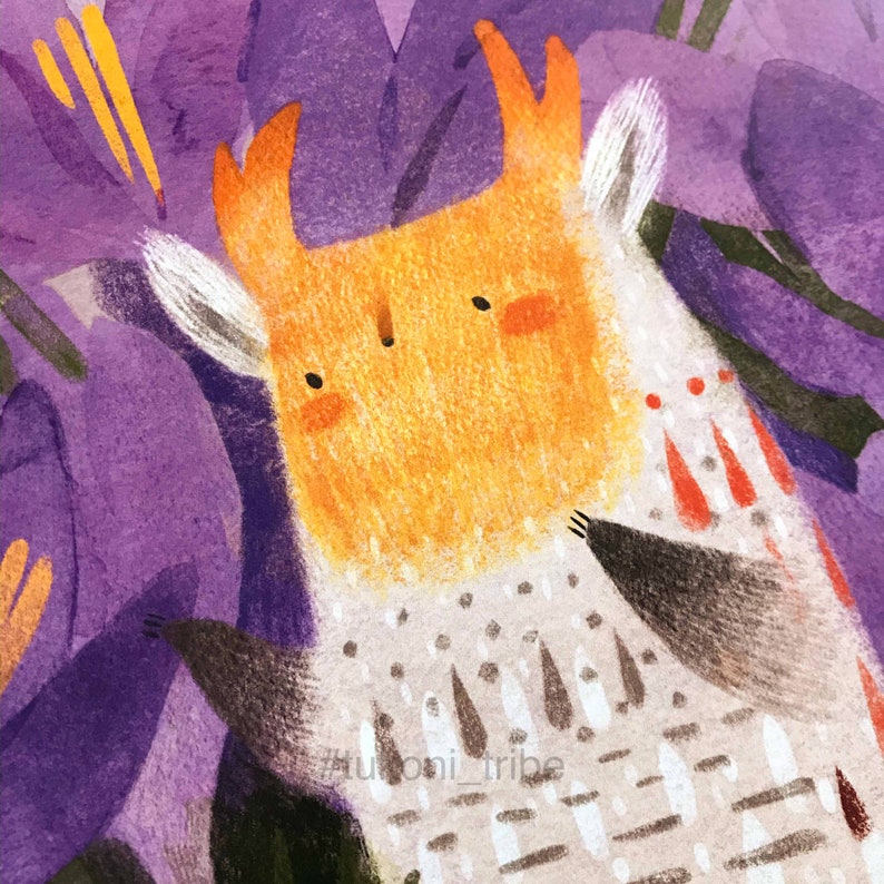 Poster Crocuses and Tukoni of Grey Partridges Spring | Etsy