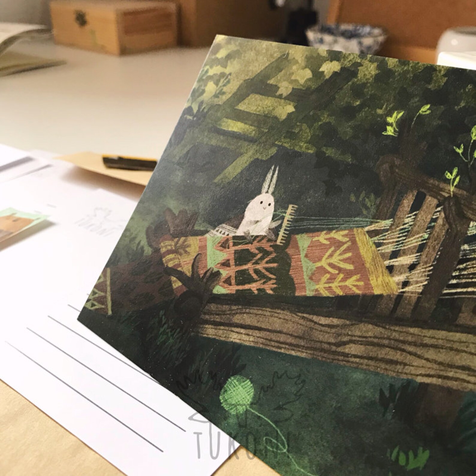 Postcard Moth Weaves Moth Postcard Sew Card Handmade Postcard - Etsy