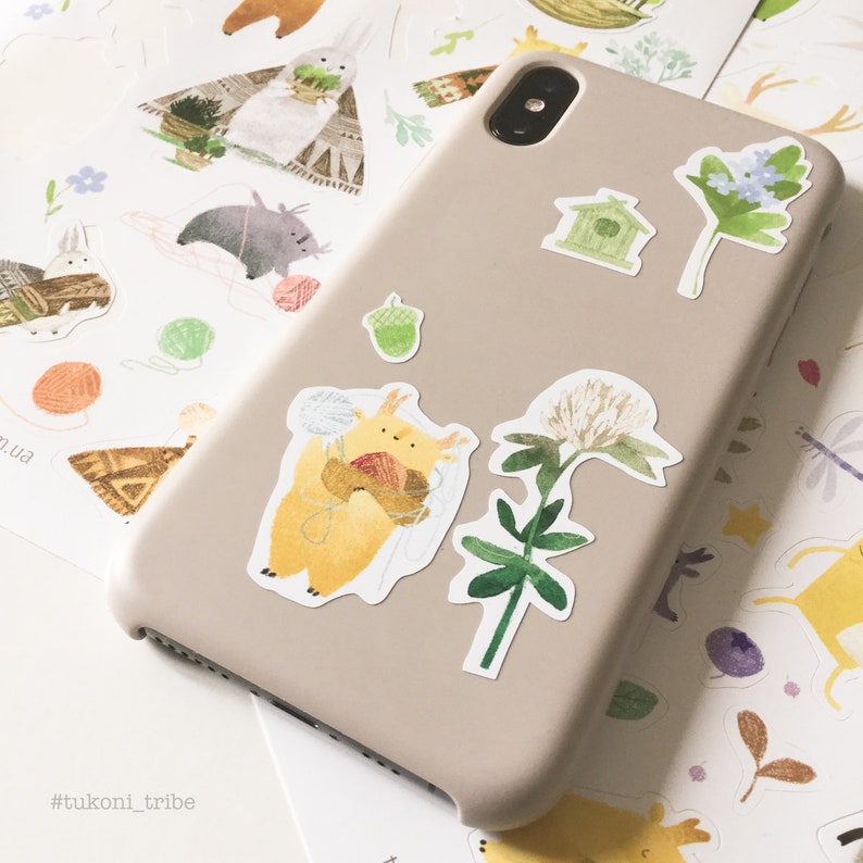 Little Forest Stickers Sheet Cute Watercolor Stickers Matte - Etsy