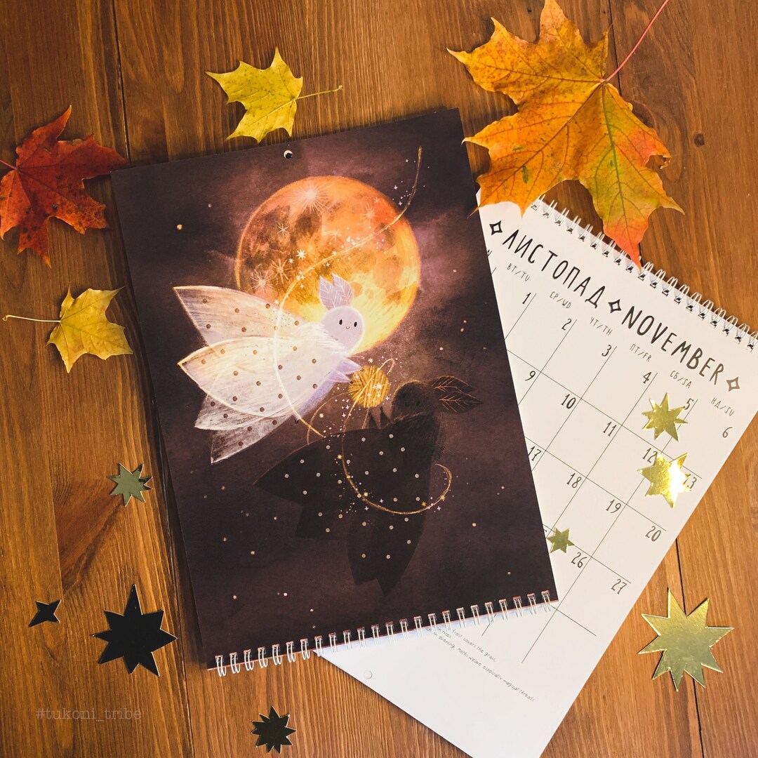 Old Wall Calendar 2022, Moon Moth Calendar 2022, Monthly Wall Planner ...