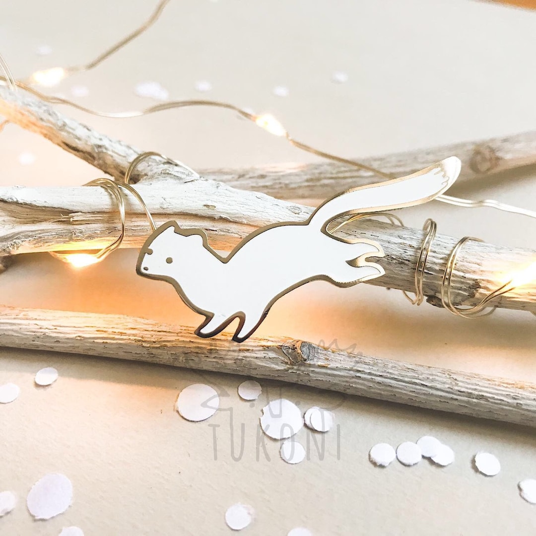 Ermine Enamel Pin • Weasel Pin • Ferret Pin • Cute Animal Pin ...