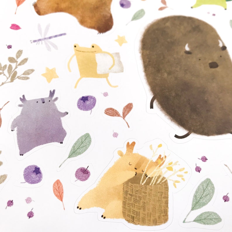 Animal Stickers Tukoni Stickers Autumn Stickers Bear Sticker - Etsy