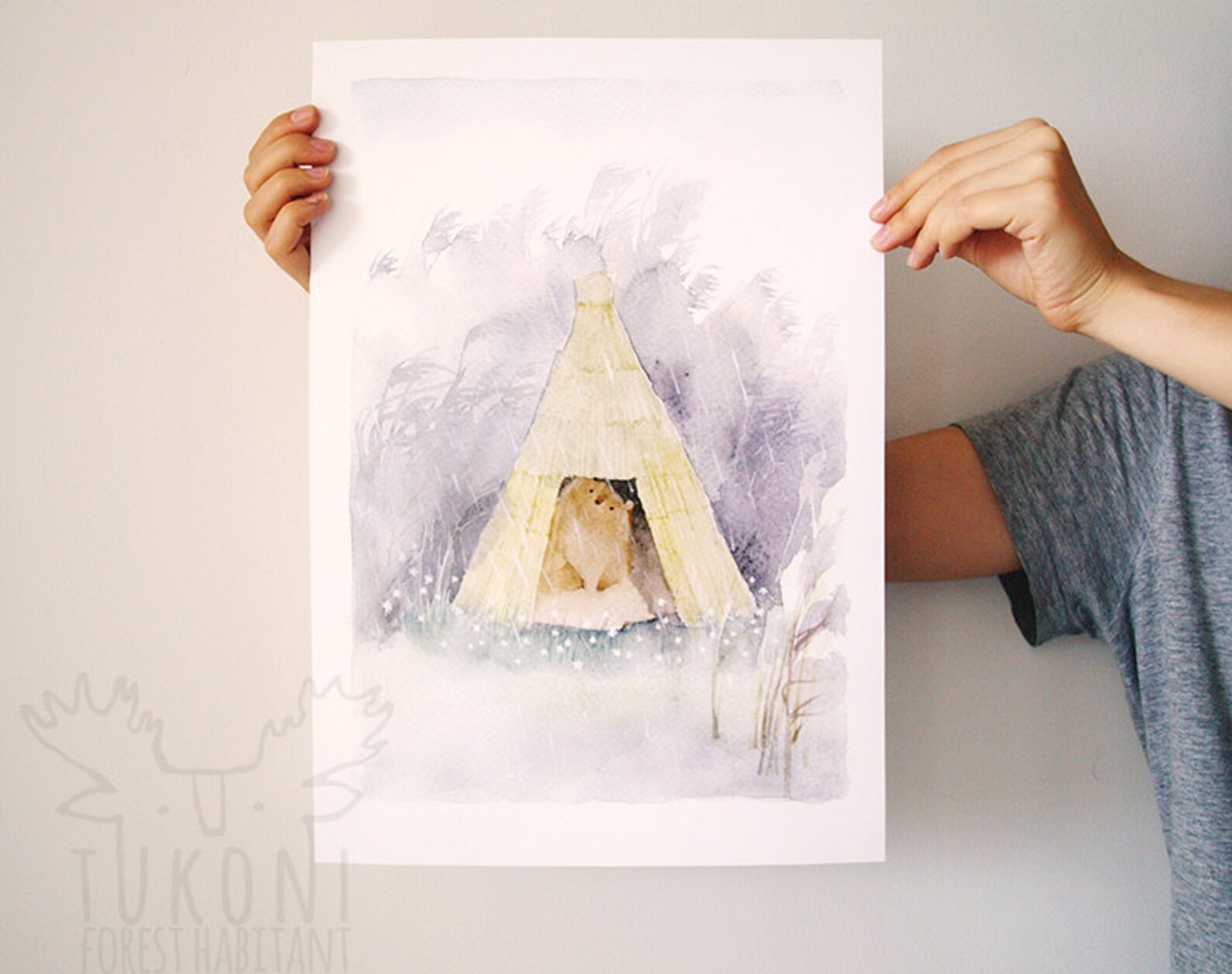 House in the Reeds Art Print Animal Art Print Bear Art Print Bear ...