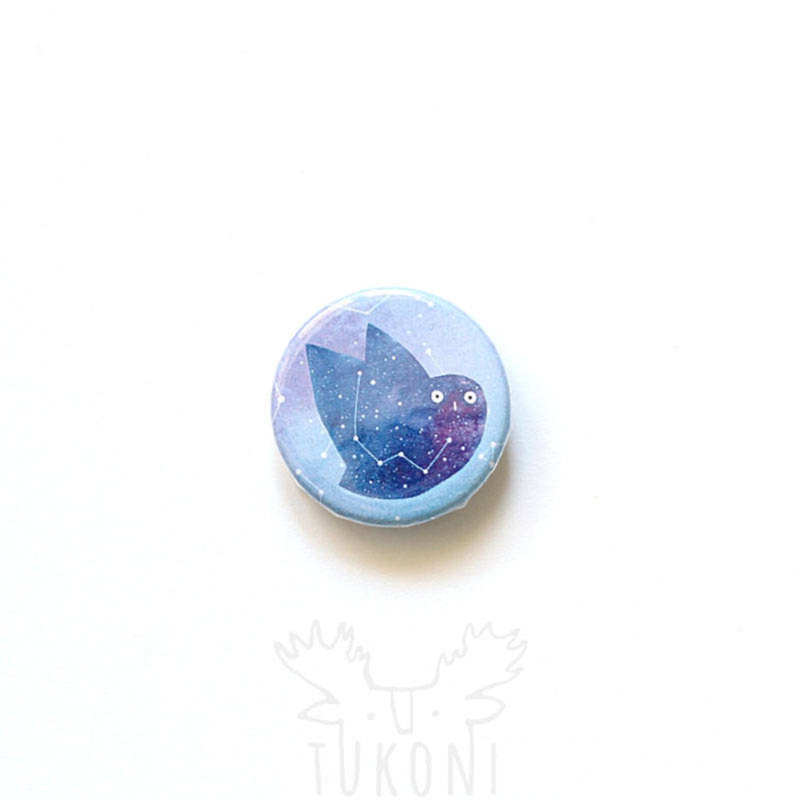Owl Badge Owl Cassiopeia Constellation Badge Owlpin Owl Button | Etsy