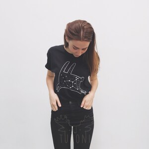 Glowing in Dark T-shirt Rabbit Constellation Shirt Starry Rabbit Animal ...