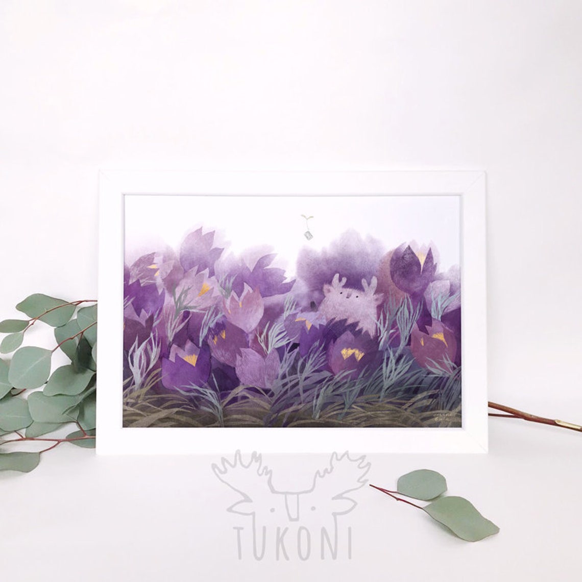 Pasqueflower Tukoni Art Print Flowers Illustration Animal - Etsy