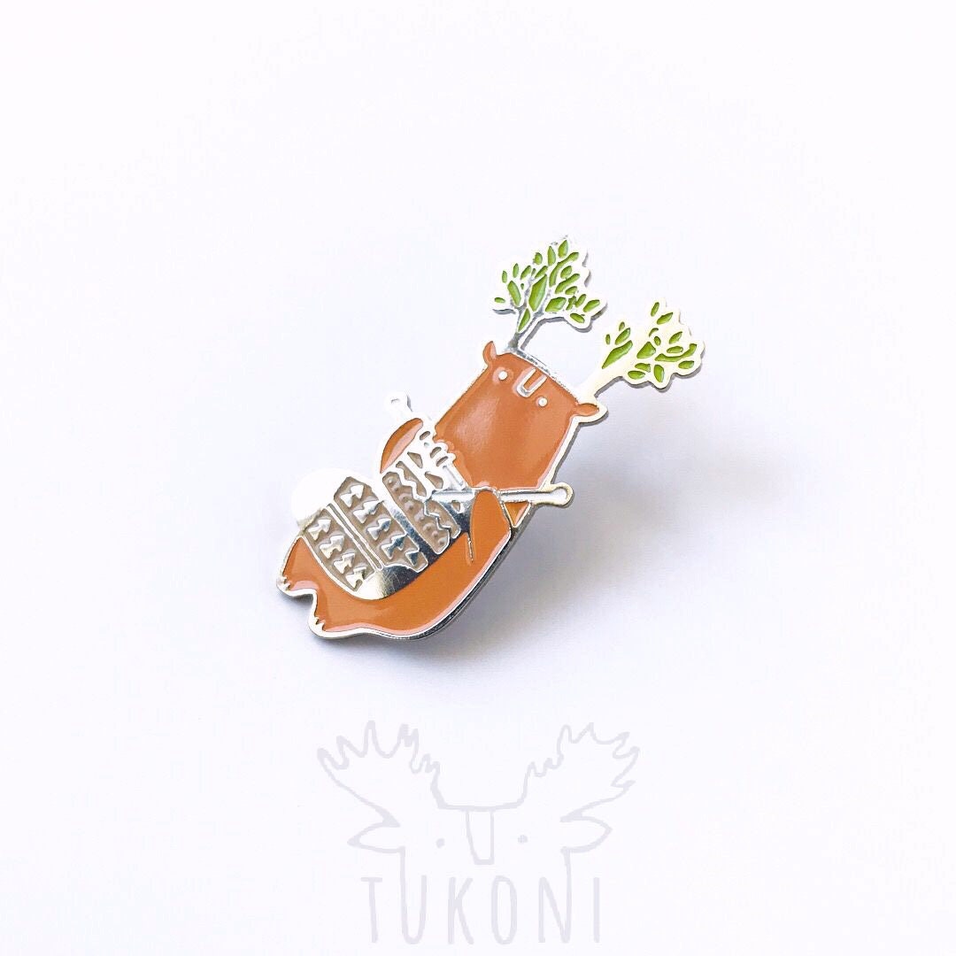 Tukoni Enamel Pins Nature Pin Deer Brooch Deer Pin Antler Pin - Etsy