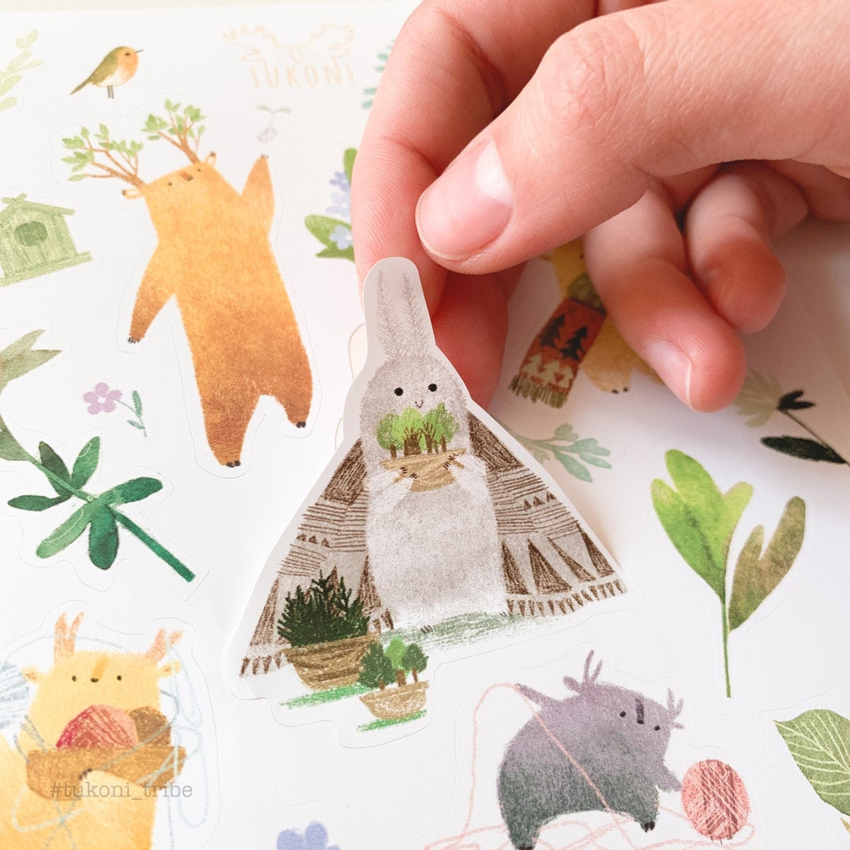 Little Forest Stickers Sheet Cute Watercolor Stickers Matte - Etsy