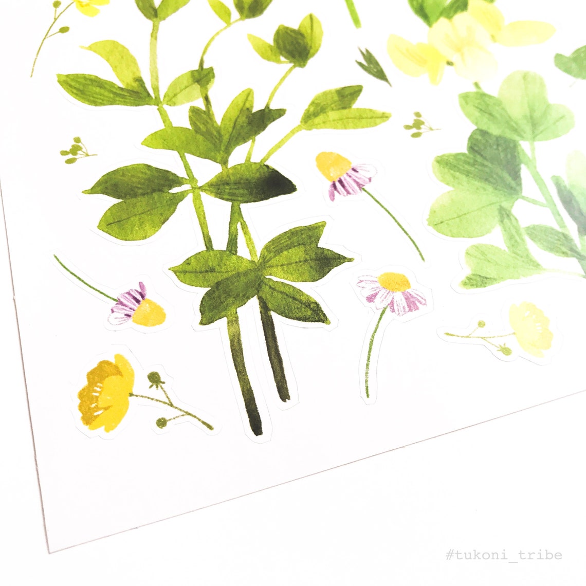 Flower Stickers Sheet Buttercup - Yellow Wildflowers Stickers - Matte ...