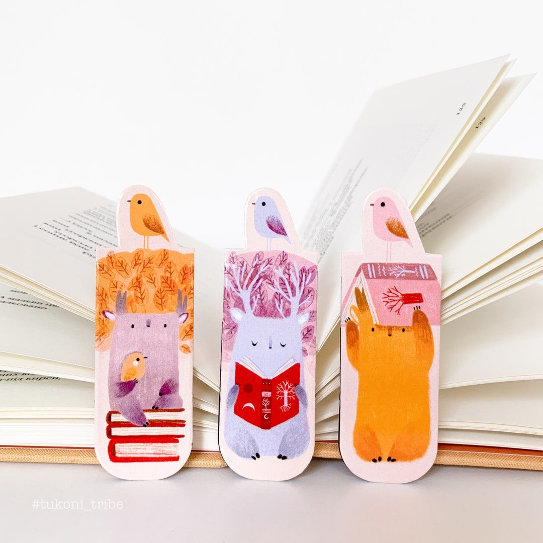 Magnetic Bookmarks Set, Bookmark Set, Bookmark for Women, Illustrated ...